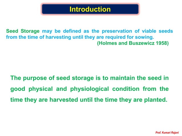 Principles of seed storage | PDF | Agriculture | Industries