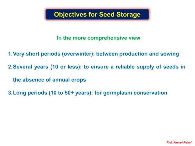 Principles of seed storage | PDF | Agriculture | Industries
