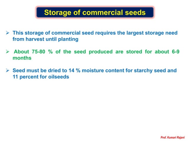 Principles of seed storage | PDF | Agriculture | Industries