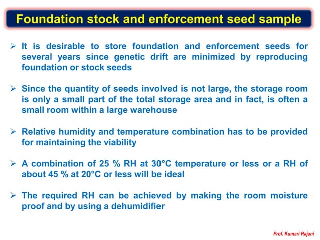 Principles of seed storage | PDF | Agriculture | Industries