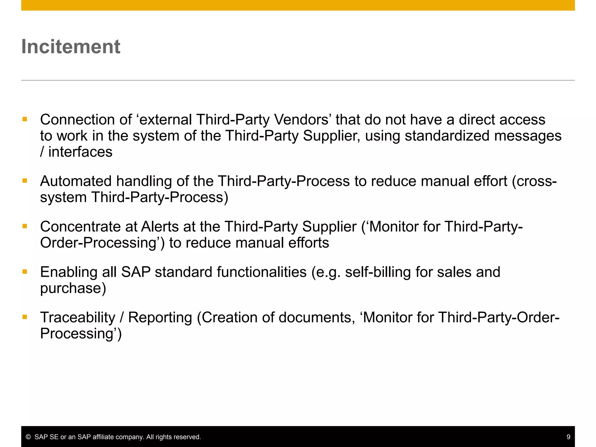 SAP Third party scenarios _automatives | PDF
