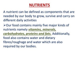 COMPONENTS OF FOOD | PPT | Free Download