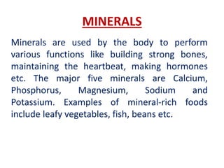 COMPONENTS OF FOOD | PPT | Free Download
