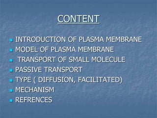 Transport of small molecule across cell membrane By KK Sahu Sir | PPT ...