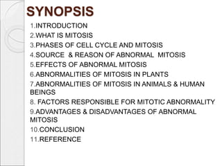 Abnormalities 0f mitotis By KK Sahu Sir | PPT
