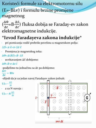 Faradejev zakon elektromagnetne indukcije | PPTX