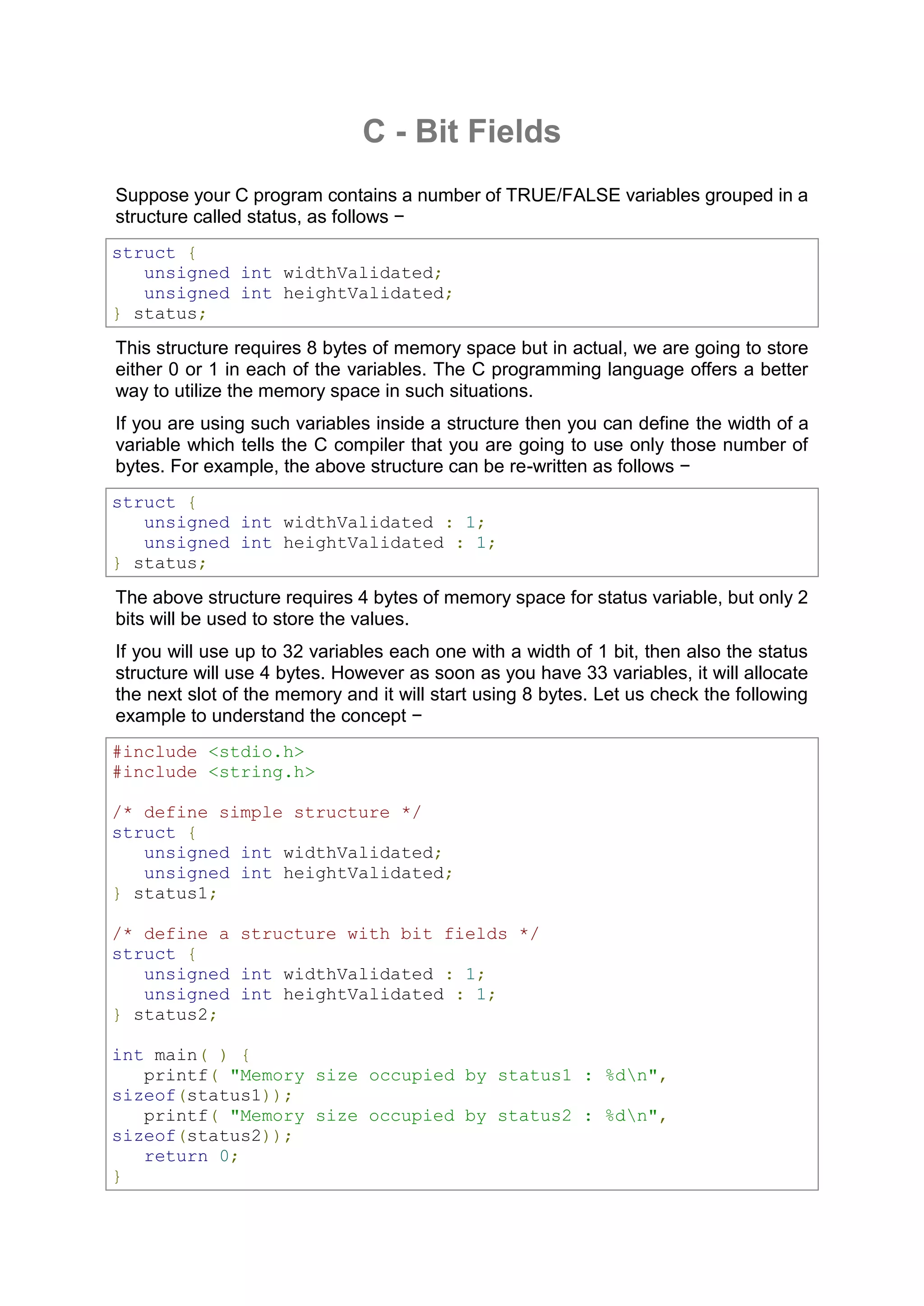 2. bit fields union enum | PDF