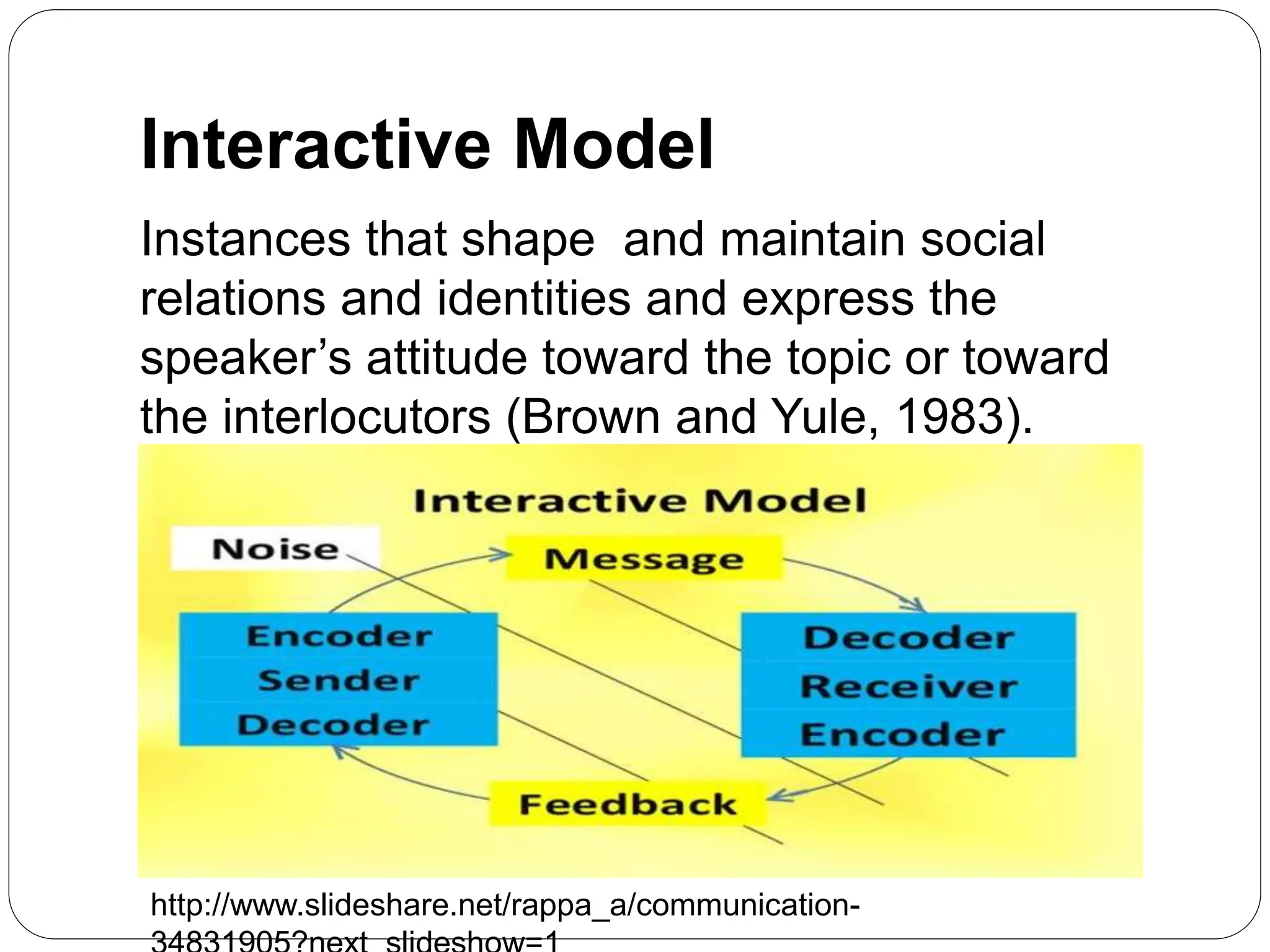 2. various models of communication and unique features of communication ...