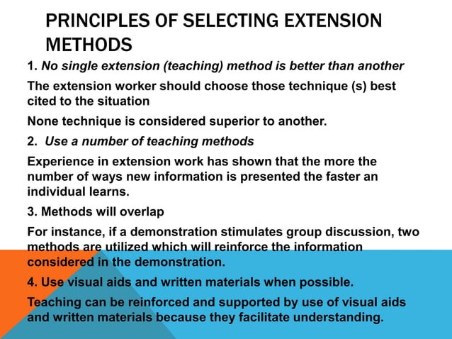 Extension Teaching Methods | PPTX | Education