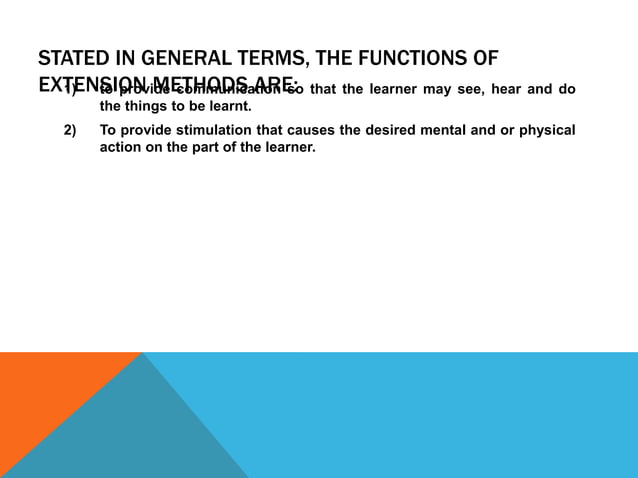 Extension Teaching Methods | PPTX | Education