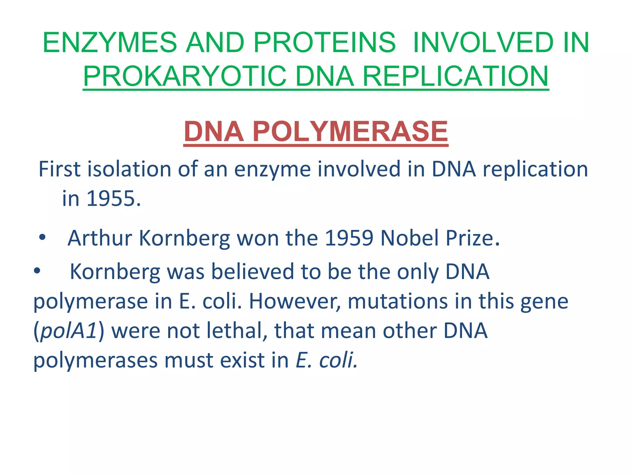 Enzyme involved in DNA replication | PPTX