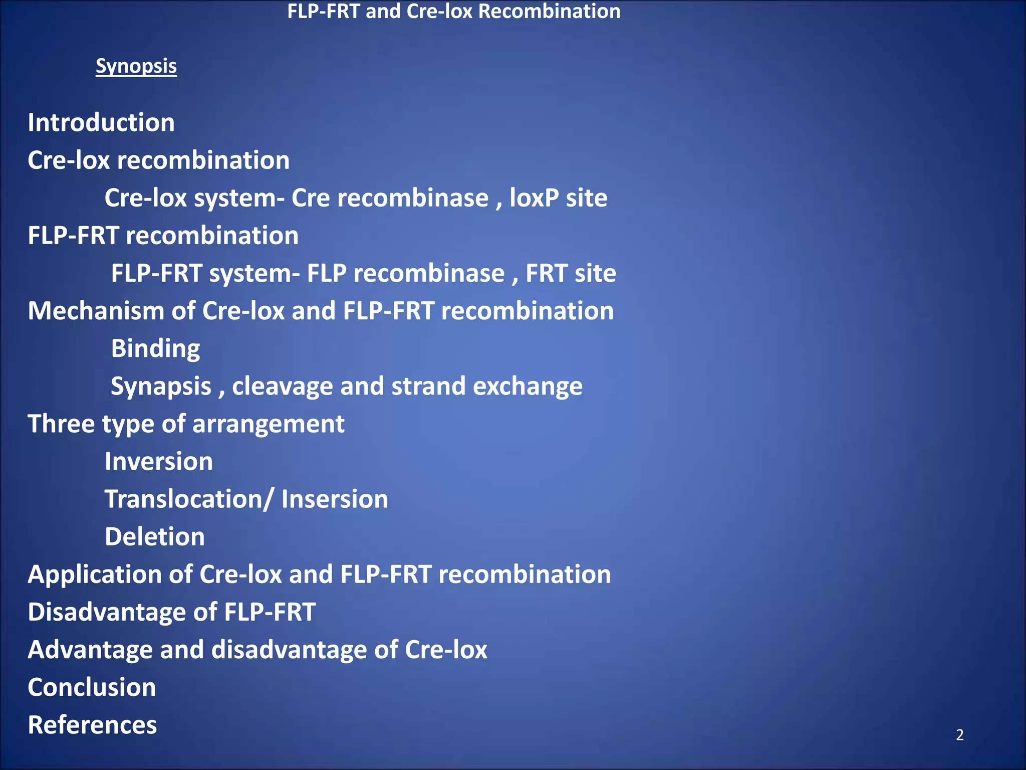 Recombinase Cre Lox And Flp Frt Ppt Chemistry Science