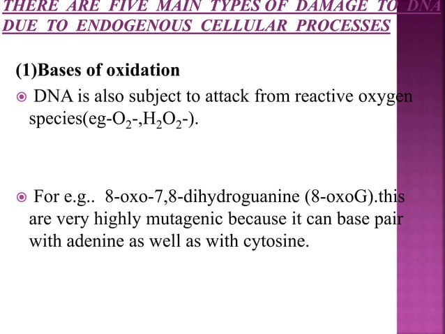 DNA damage, types by kk sahu | PPTX