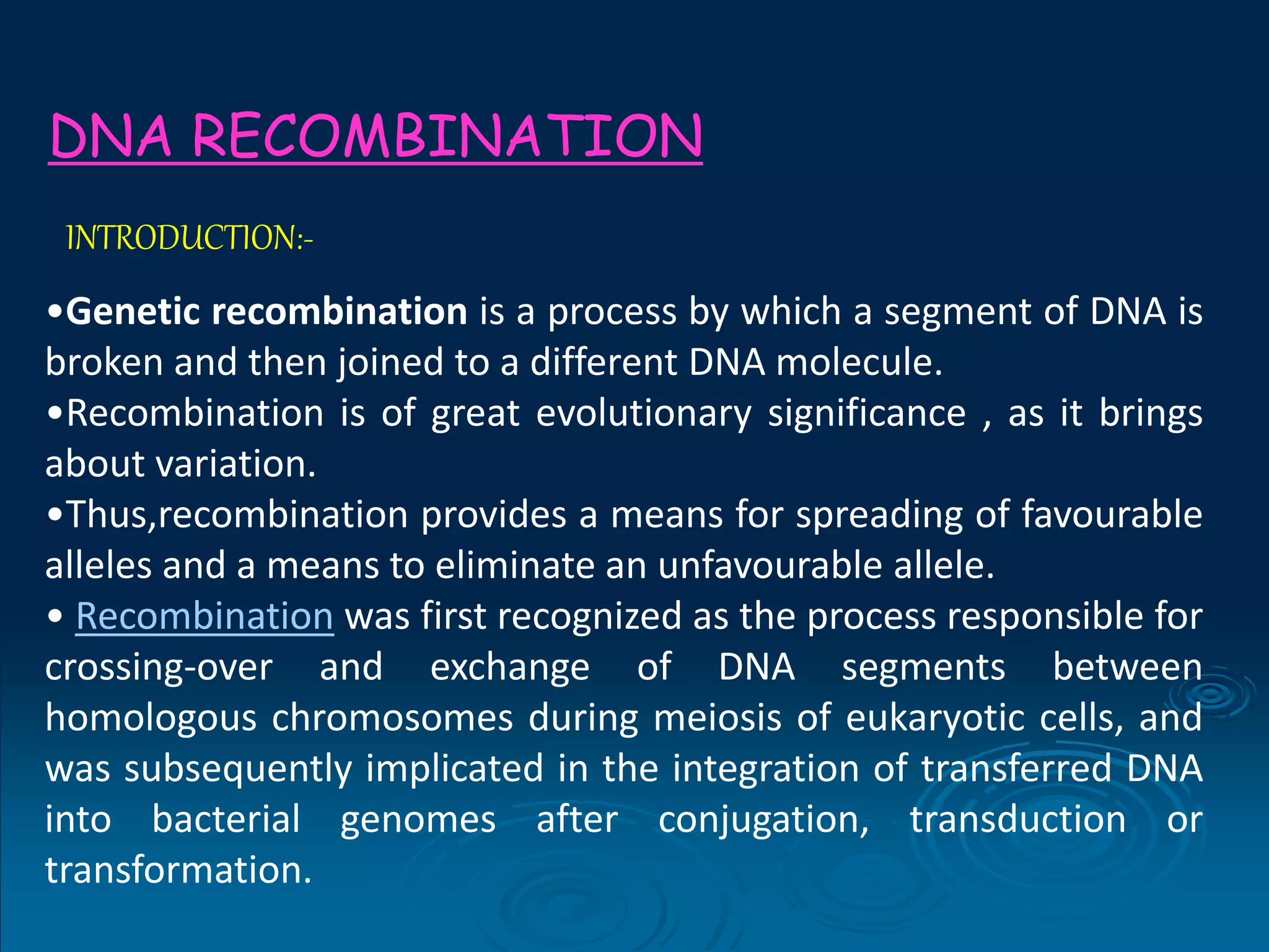 DNA repair and recombination | PPT