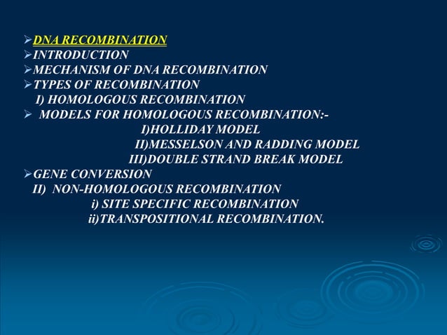 DNA repair and recombination | PPT