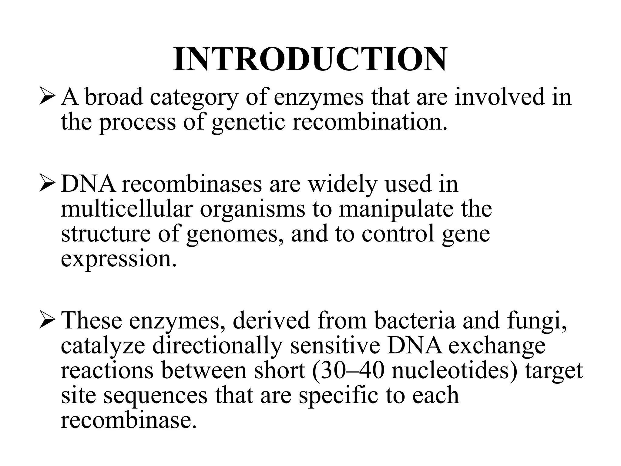 Types of recombinase | PPTX