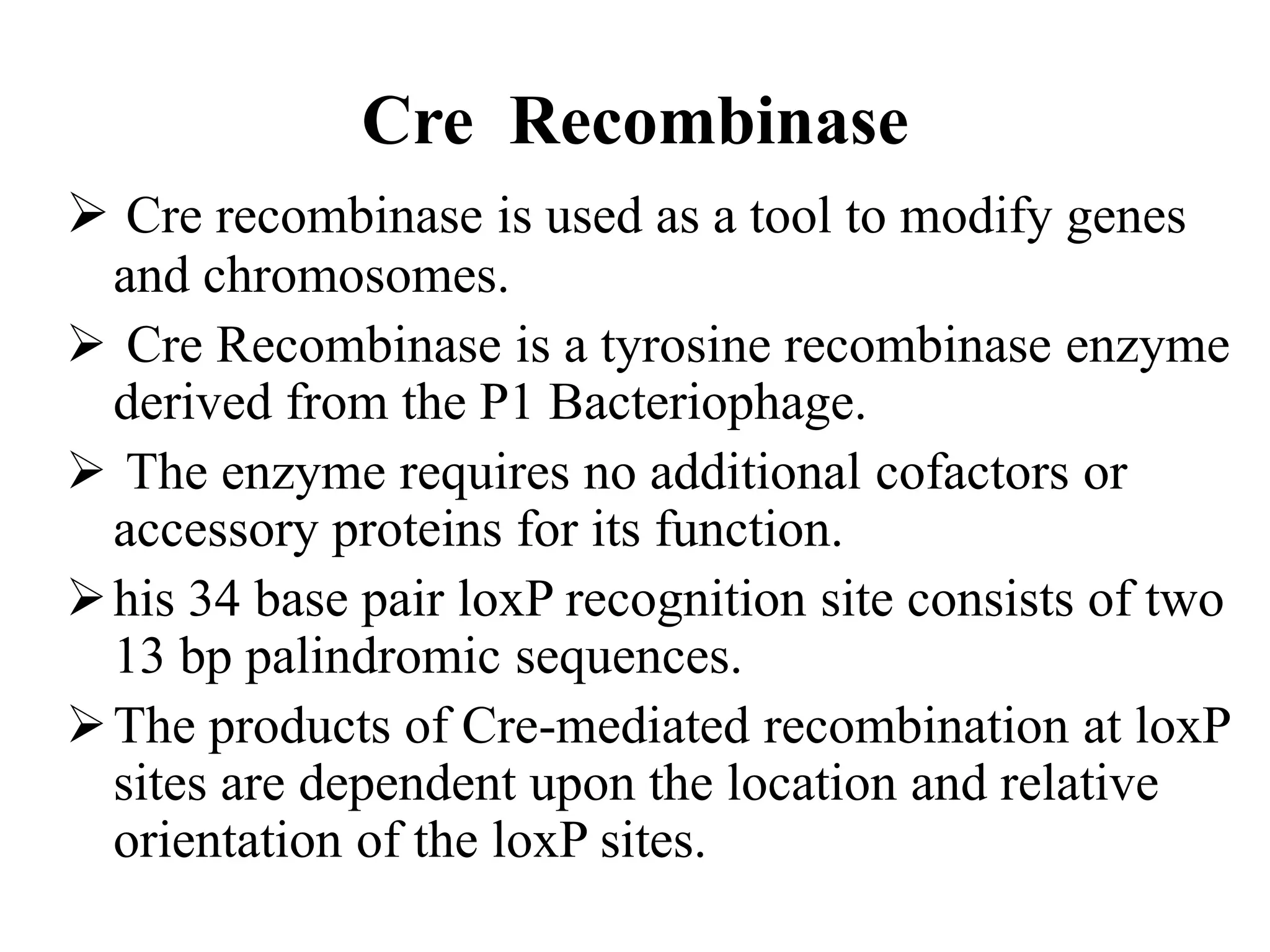 Types of recombinase | PPTX | Chemistry | Science