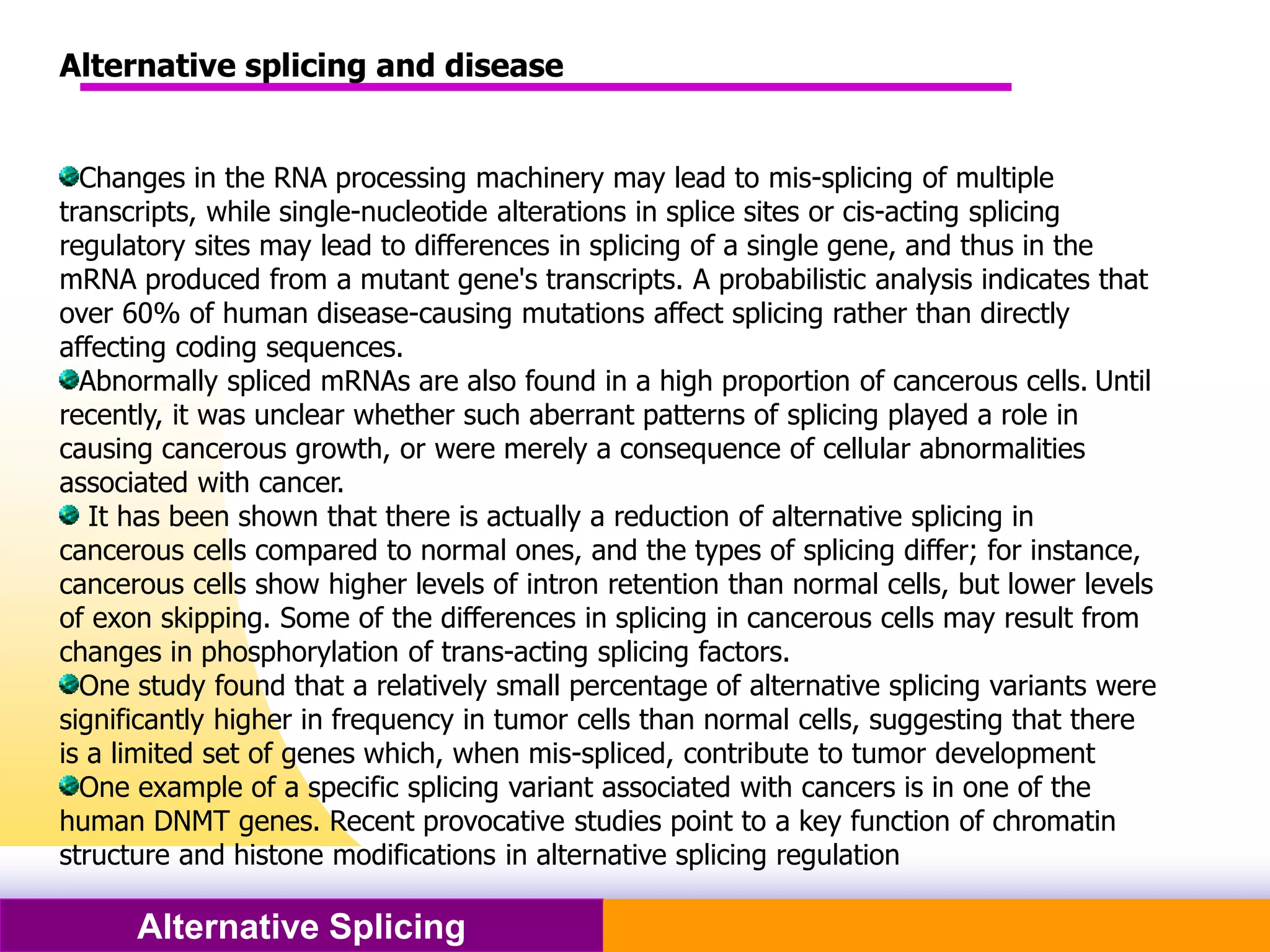 Alternative splicing by kk sahu | PPT