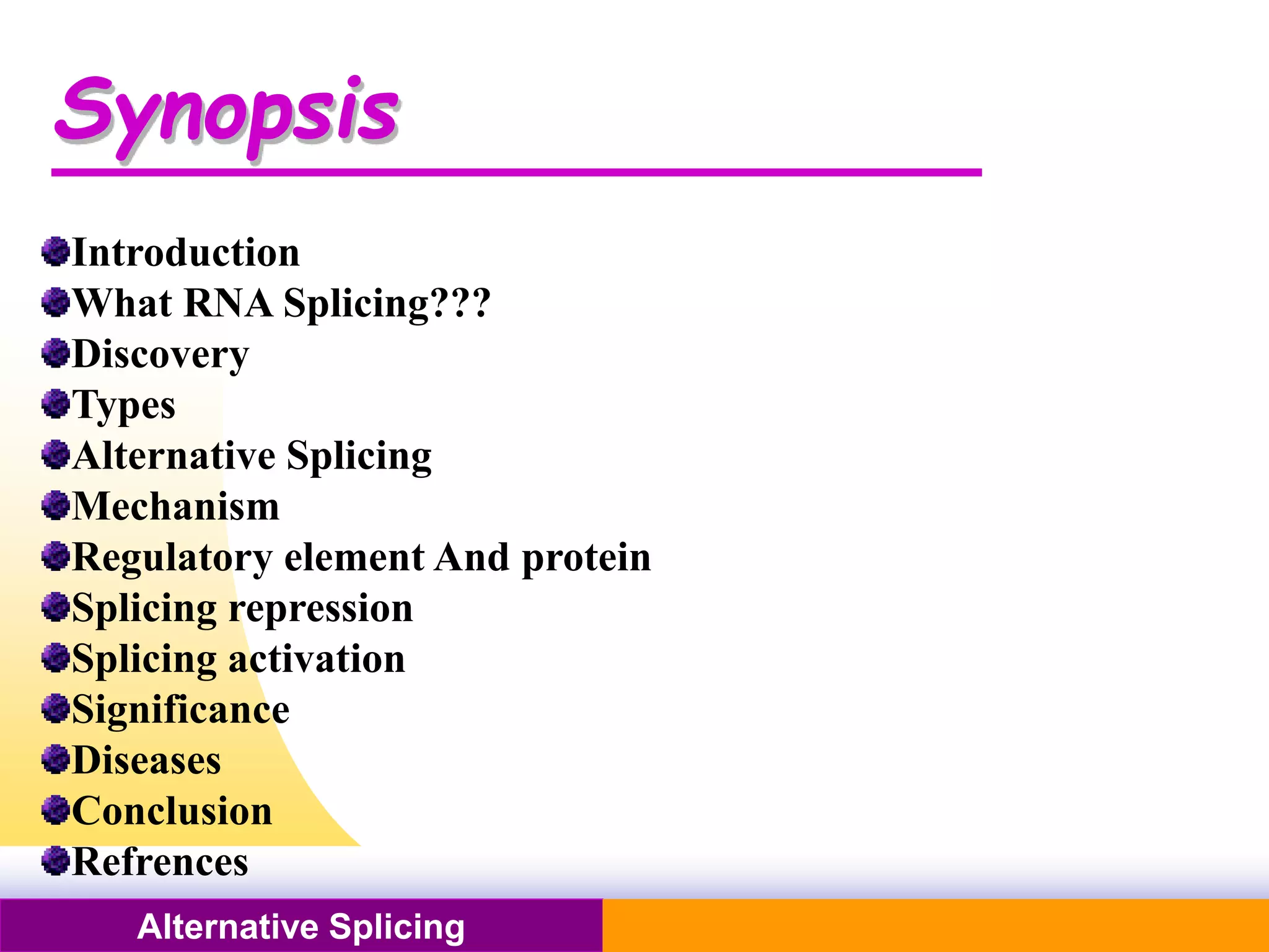 Alternative splicing by kk sahu | PPT