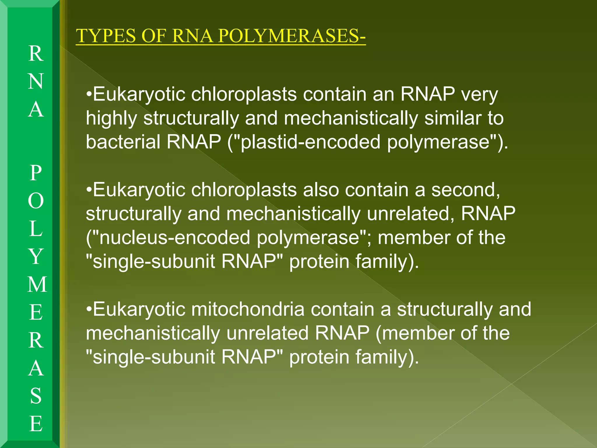 RNA polymerase and transcription factor | PPTX