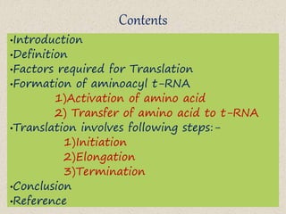 Prokaryotic translation machinery by kk | PPTX