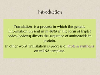 Prokaryotic translation machinery by kk | PPTX