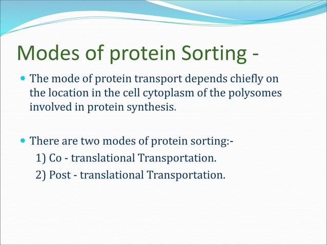 Protein sorting and targeting | PPT