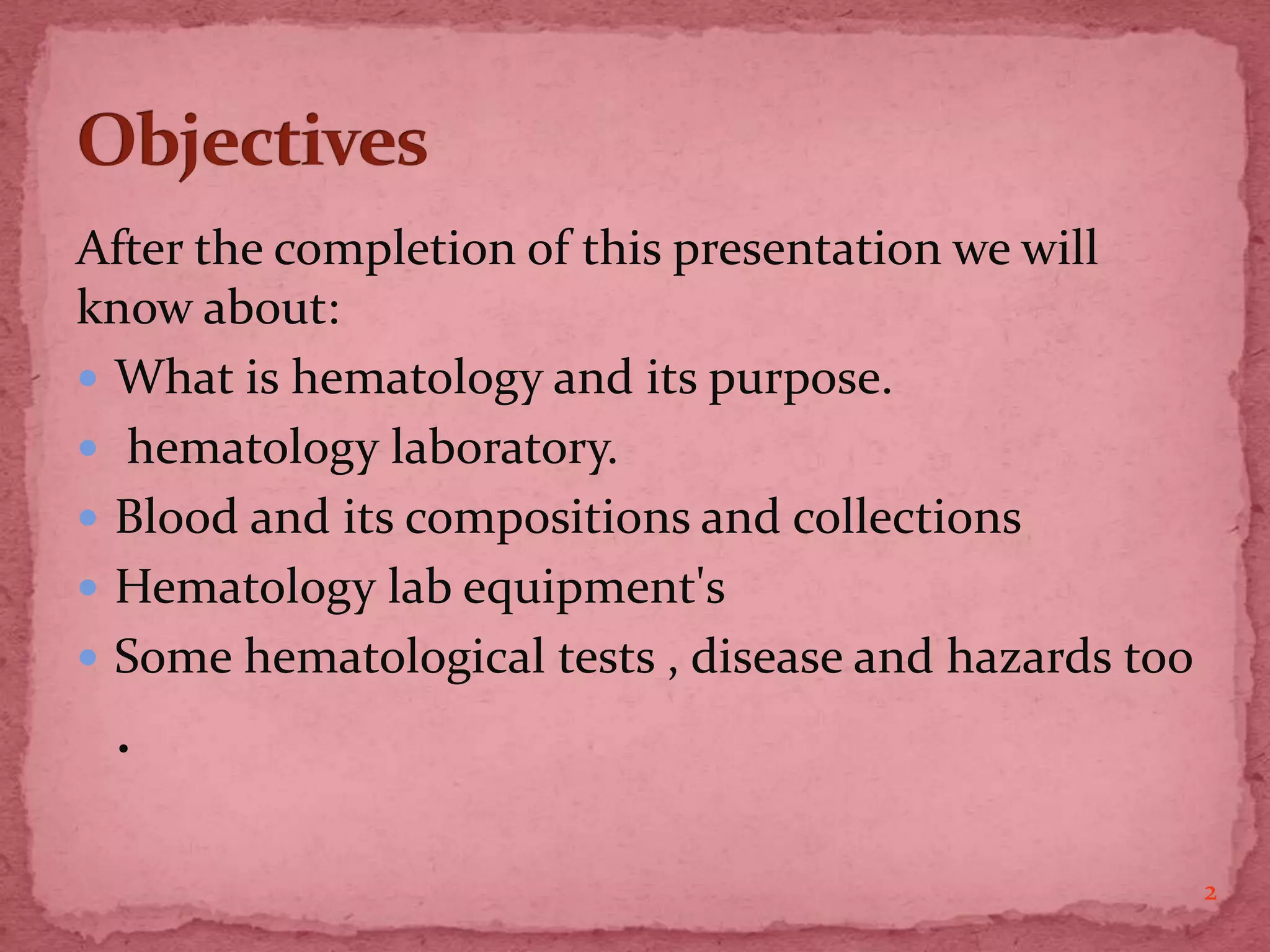 Clinical Hematology Laboratory Pptx