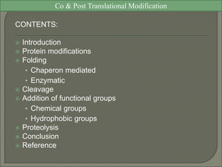co and post translation modification | PPT