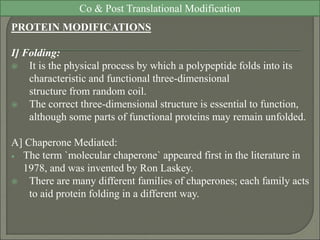 co and post translation modification | PPT