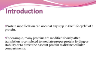 co and post translation modification, by | PPT