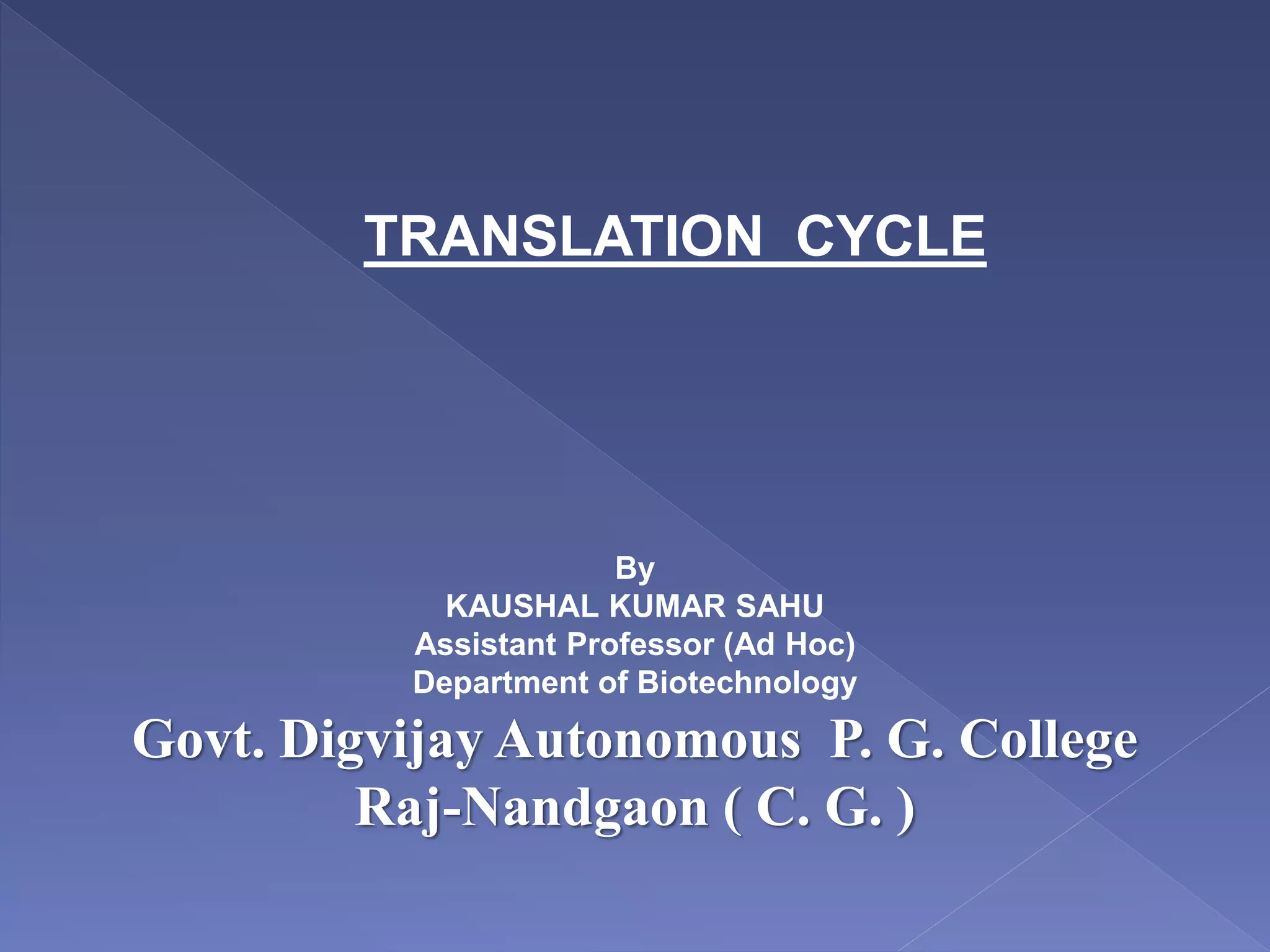translation cycle, protein synnthesis | PPT