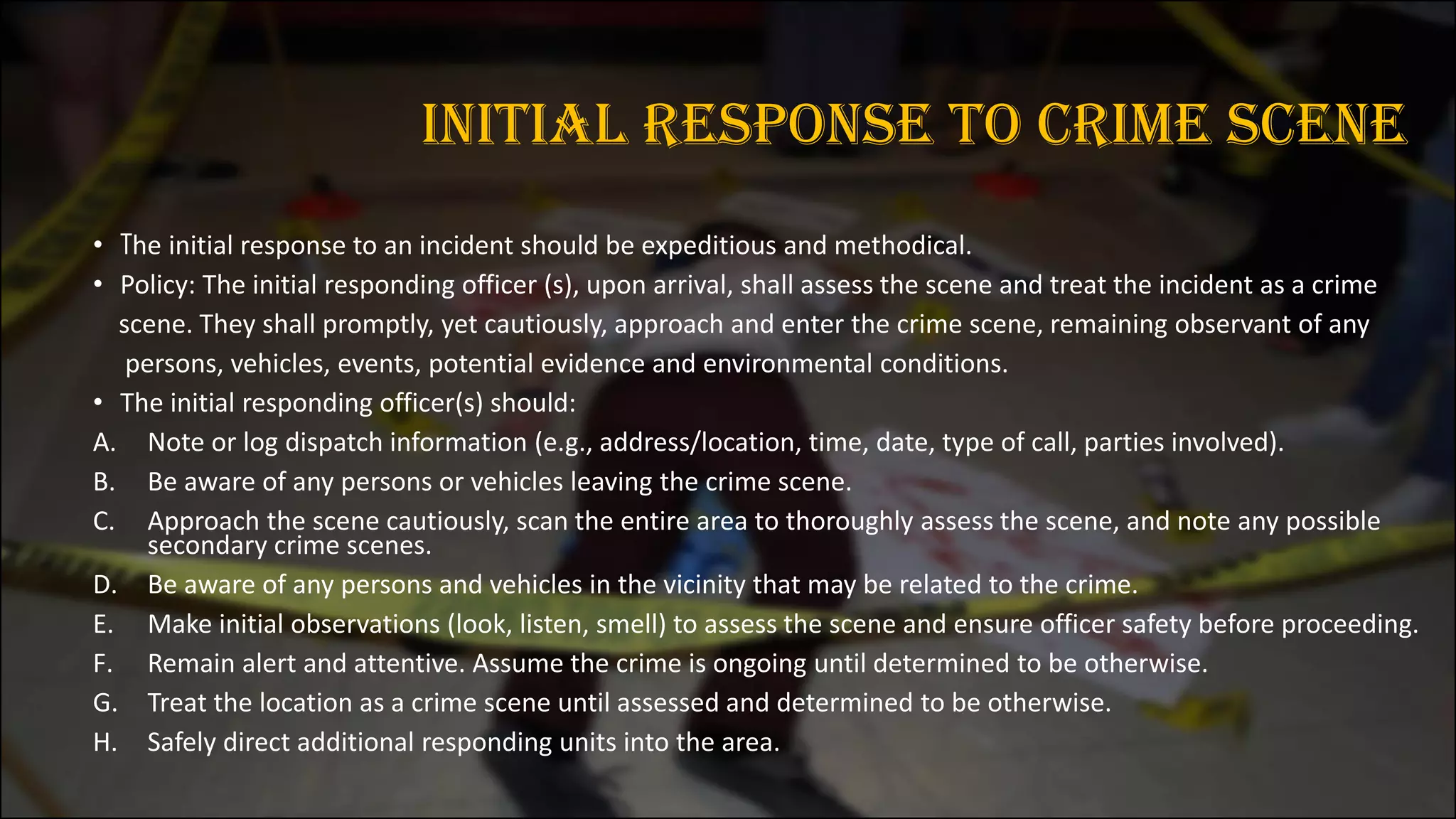 Crime scene management | PDF