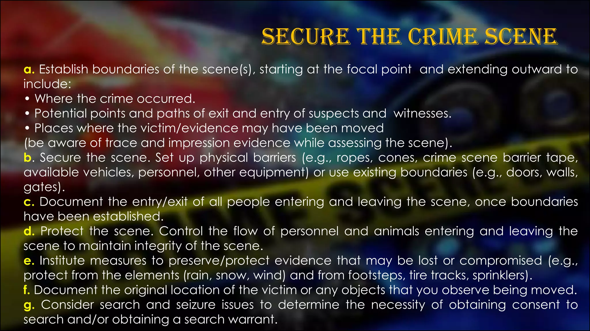 Crime scene management | PDF