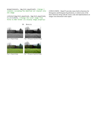 histogram equalization of grayscale and color image | PDF
