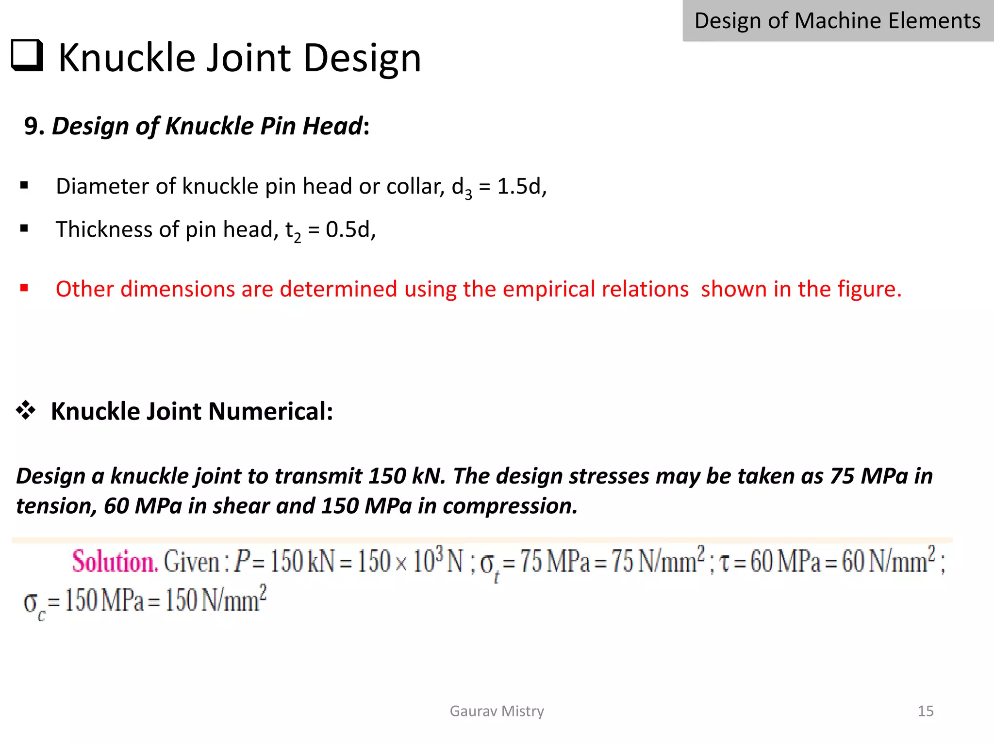 design of knuckle joint may 2020 | PDF