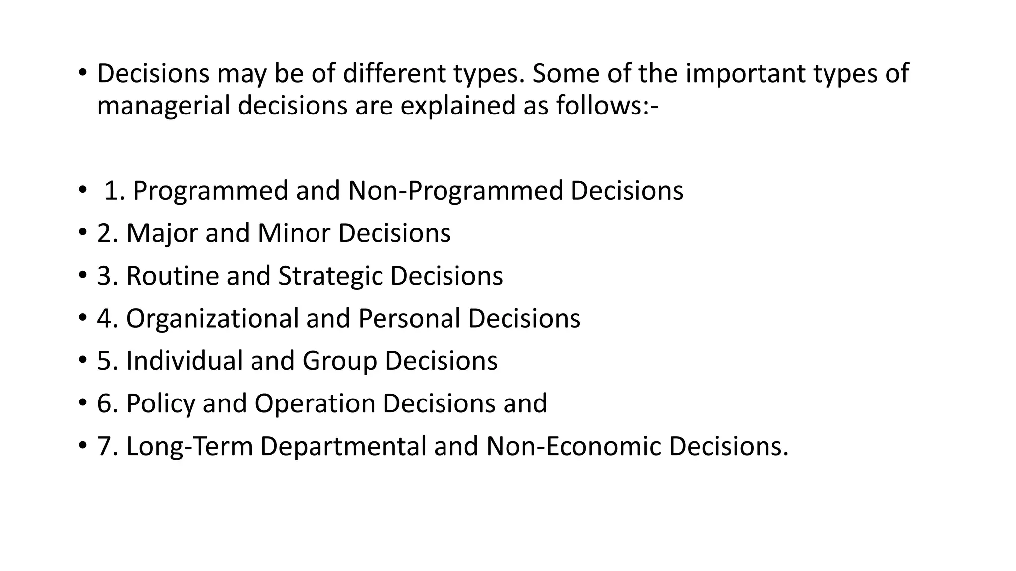 Types of decisions | PPT