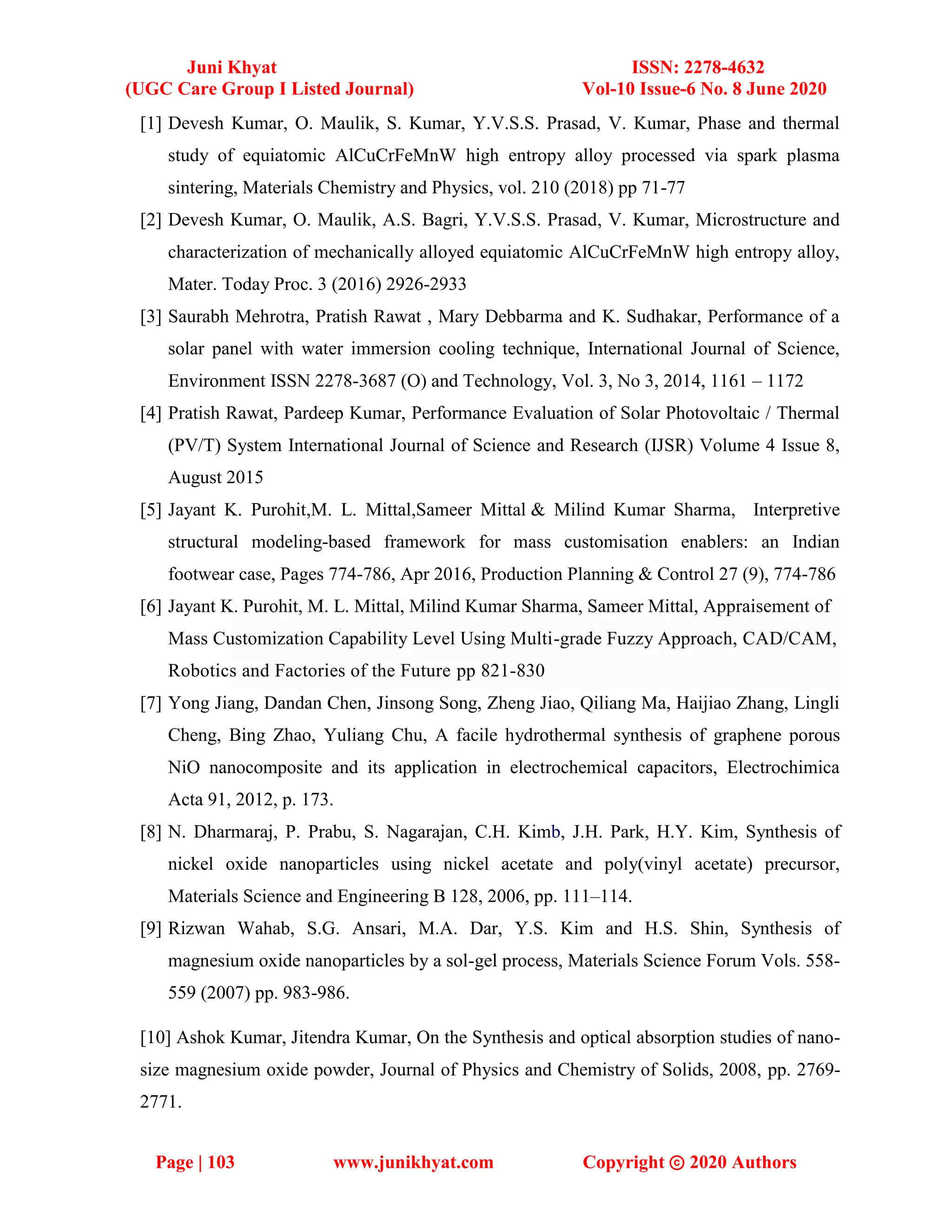 Synthesis MgO nanopowder using Sol-gel technique: A critical review | PDF