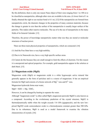 Synthesis MgO nanopowder using Sol-gel technique: A critical review | PDF
