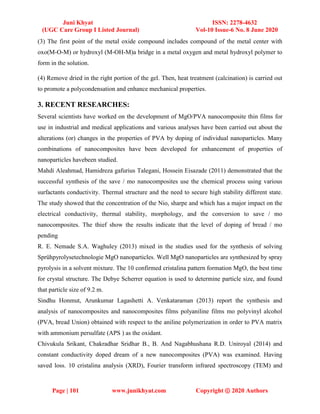 Synthesis MgO nanopowder using Sol-gel technique: A critical review | PDF