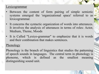 SYSTEMIC FUNCTIONAL LINGUISTICS: LANGUAGE STRATAFICATION | PPT