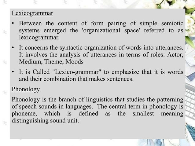 SYSTEMIC FUNCTIONAL LINGUISTICS: LANGUAGE STRATAFICATION | PPT