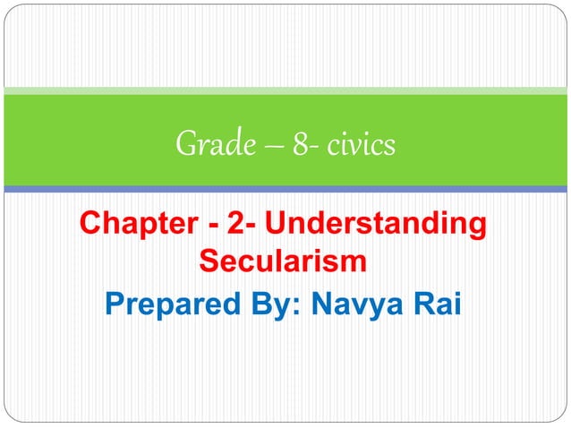 8th std Social Science Chapter 2. Understanding Secularism | PPTX