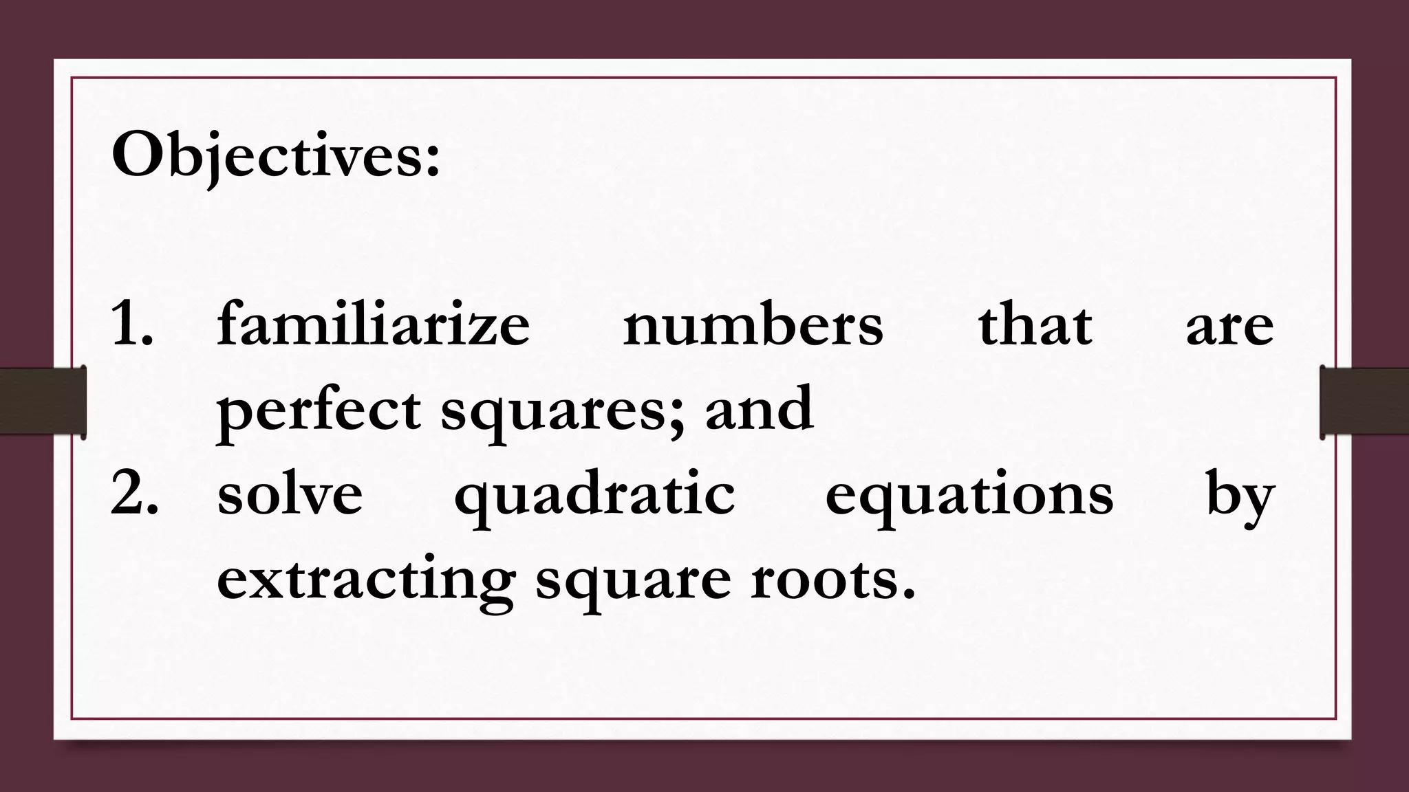 Solving Quadratic Equations By Extracting Square Roots Pdf 5268