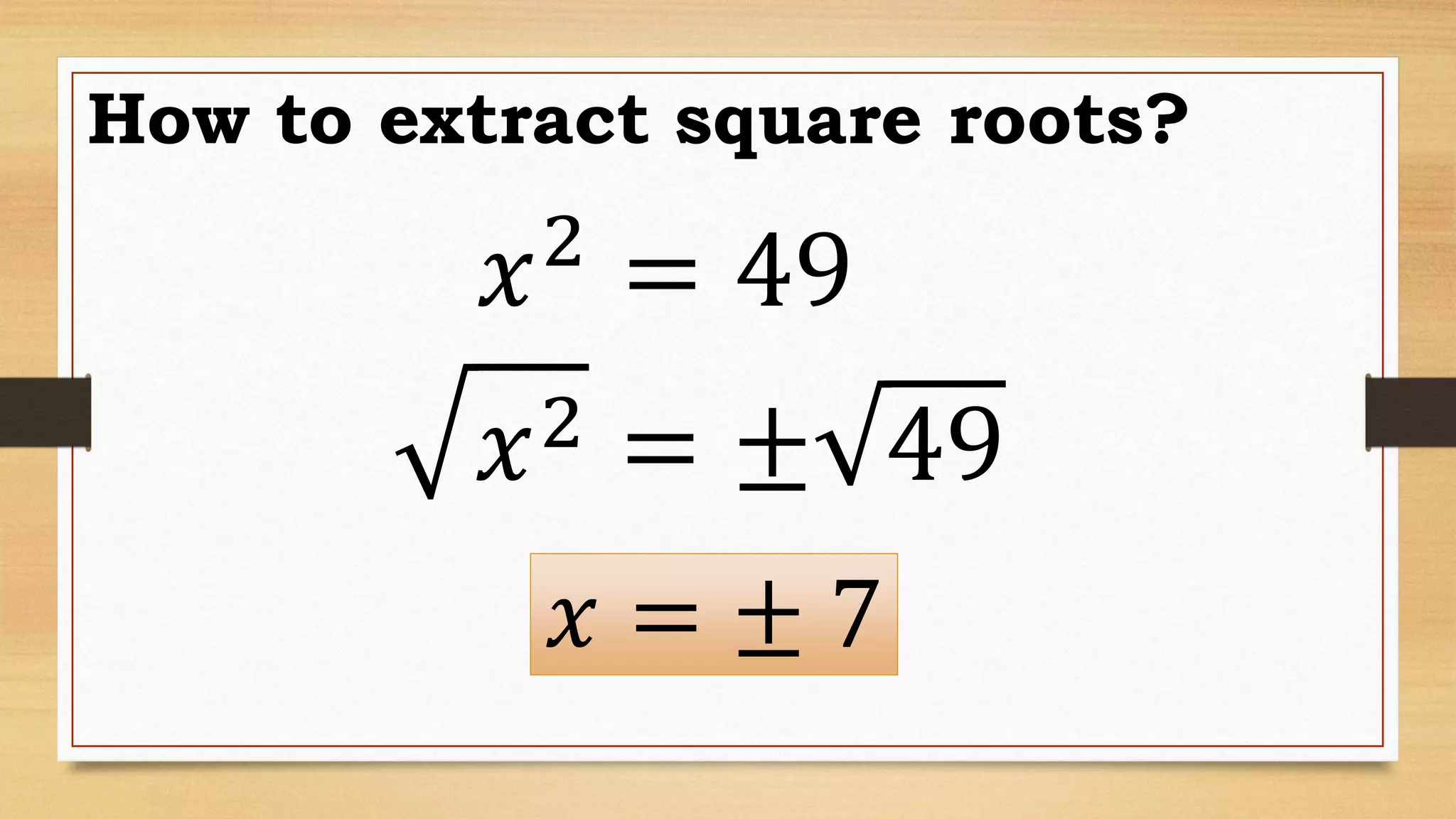 Solving Quadratic Equations By Extracting Square Roots Pdf