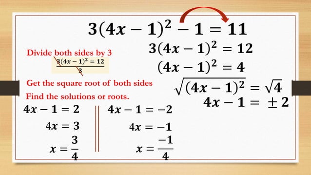 Solving Quadratic Equations by Extracting Square Roots | PDF
