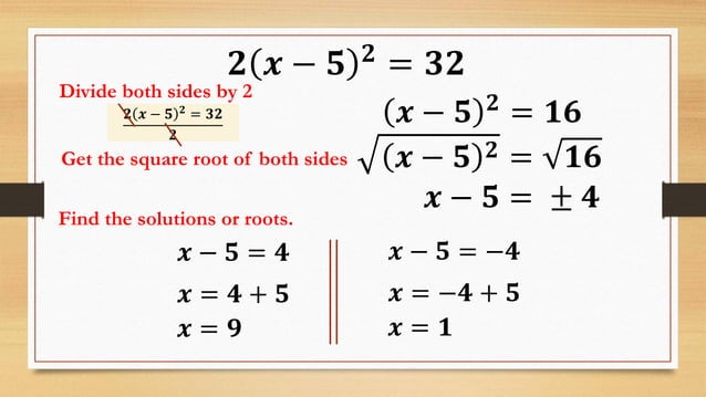 Solving Quadratic Equations by Extracting Square Roots | PDF
