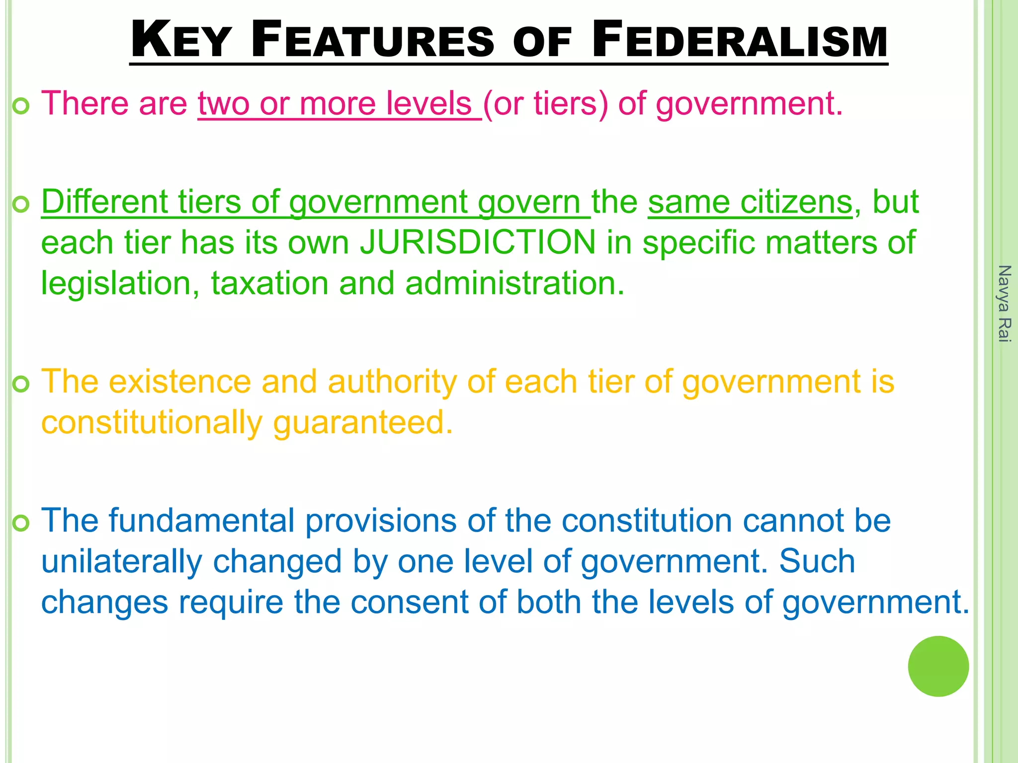Grade 10th Social Science Civics - Chapter . 2. Federalism | PPTX
