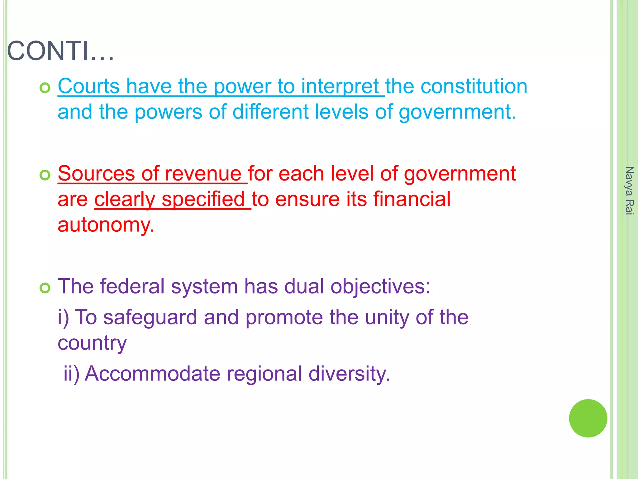 Grade 10th Social Science Civics - Chapter . 2. Federalism | PPTX ...