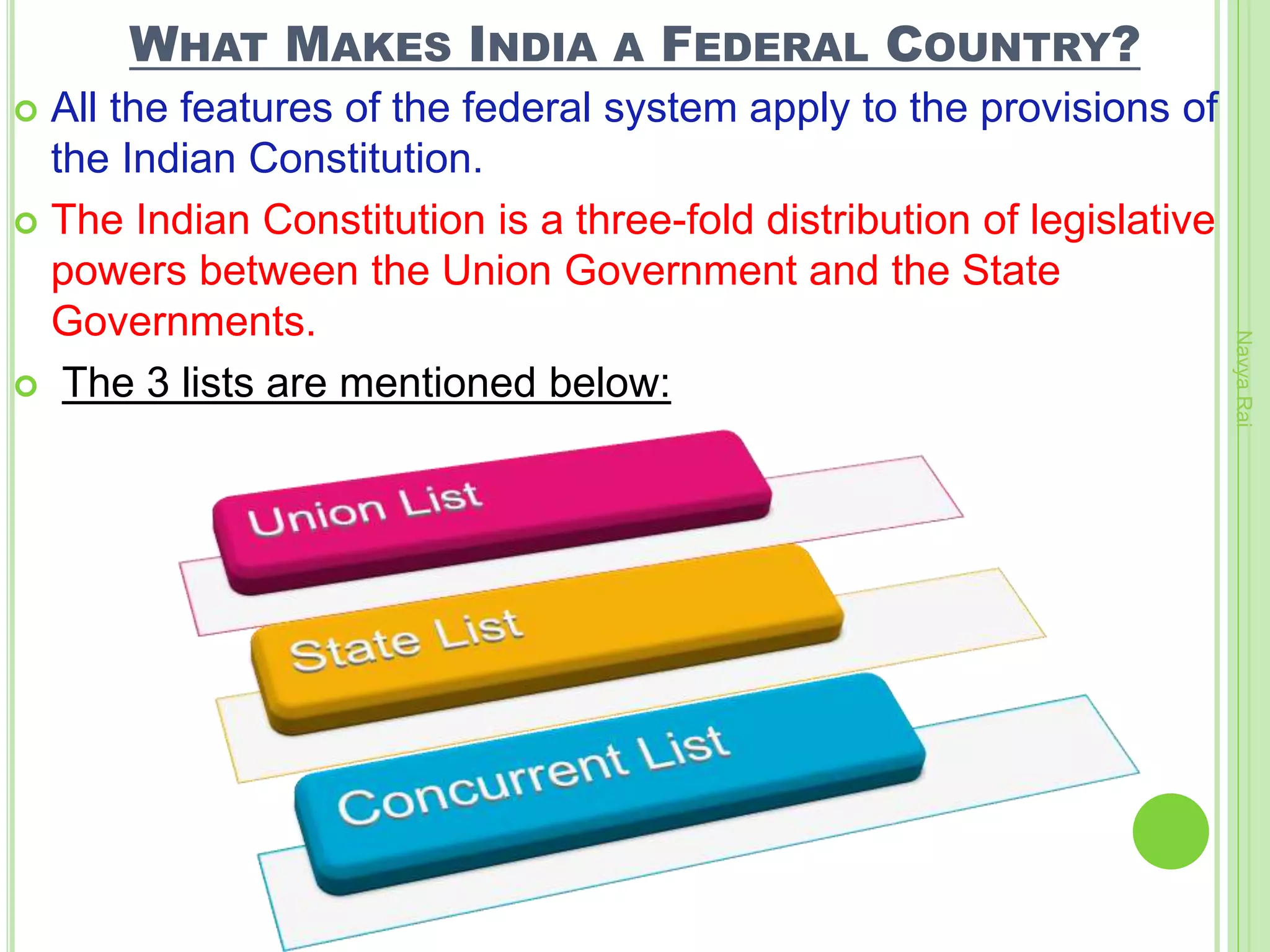 Grade 10th Social Science Civics - Chapter . 2. Federalism | PPTX